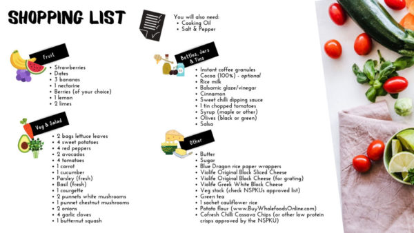 Essential 5 Day PKU Meal Plan & Shopping List | Cambrooke UK